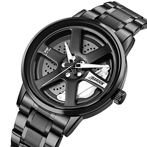 Car Wheel Watch, Stainless Steel Watch with Japanese Quartz Movement ...