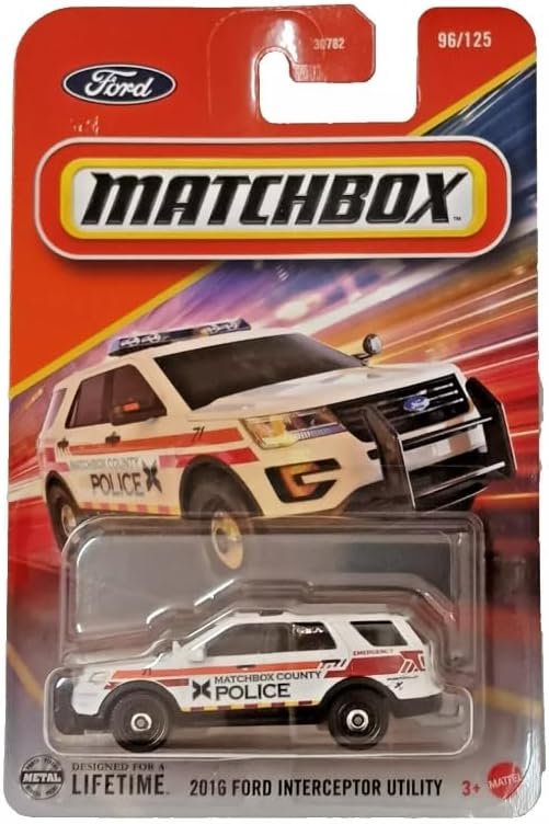 Amazon.com: Matchbox Ford Interceptor Utility Diecast Car, 1:64 Scale ...