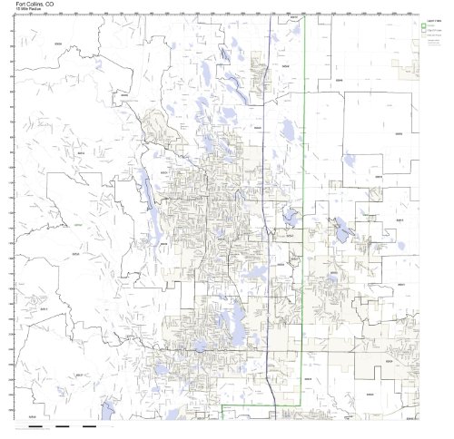 Amazon.com : Fort Collins, CO ZIP Code Map Laminated : Prints : Office ...