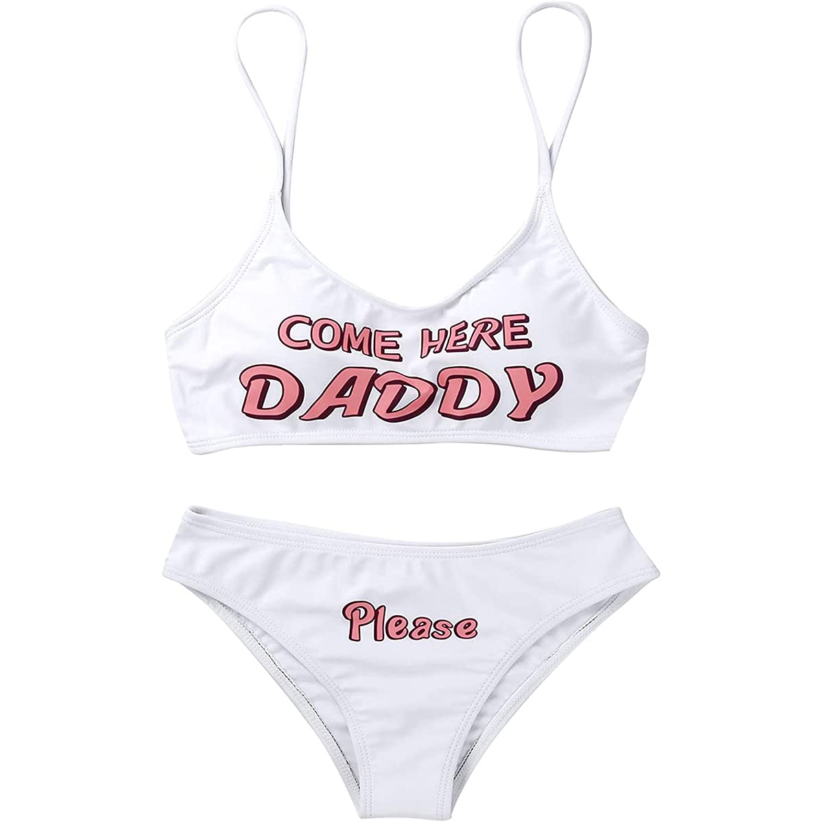 Snapklik.com : Sexy Bathing Suits For Women Padded Push-up Bra Bikini Set Yes Daddy Print ...