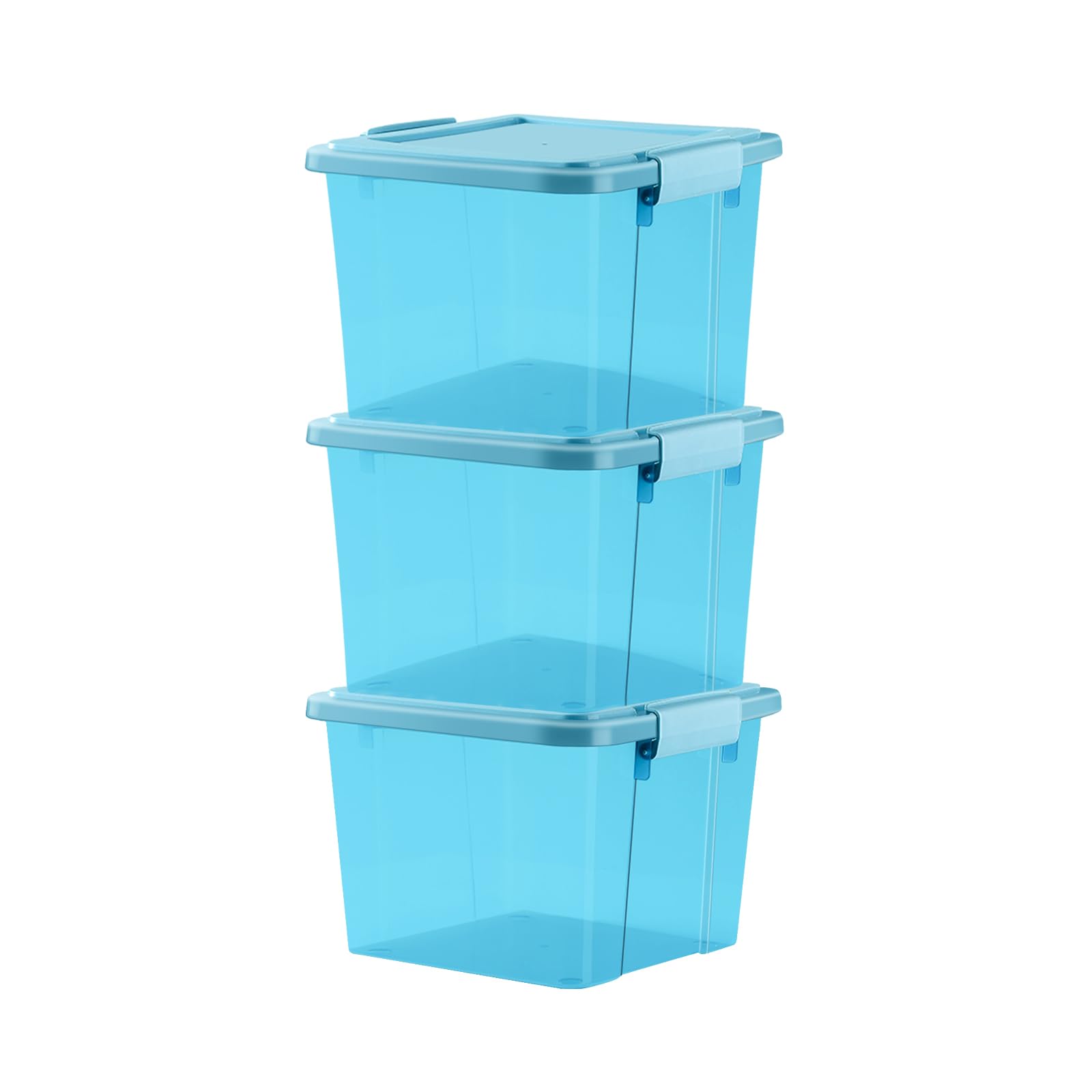 GONICVIN Plastic Storage Boxes with Lids, 3 Packs 25L Stackable Storage ...