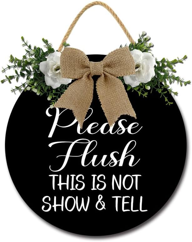 Amazon.com: Soliyoahee Wooden Wall Decor Farmhouse Funny Bathroom Sign ...