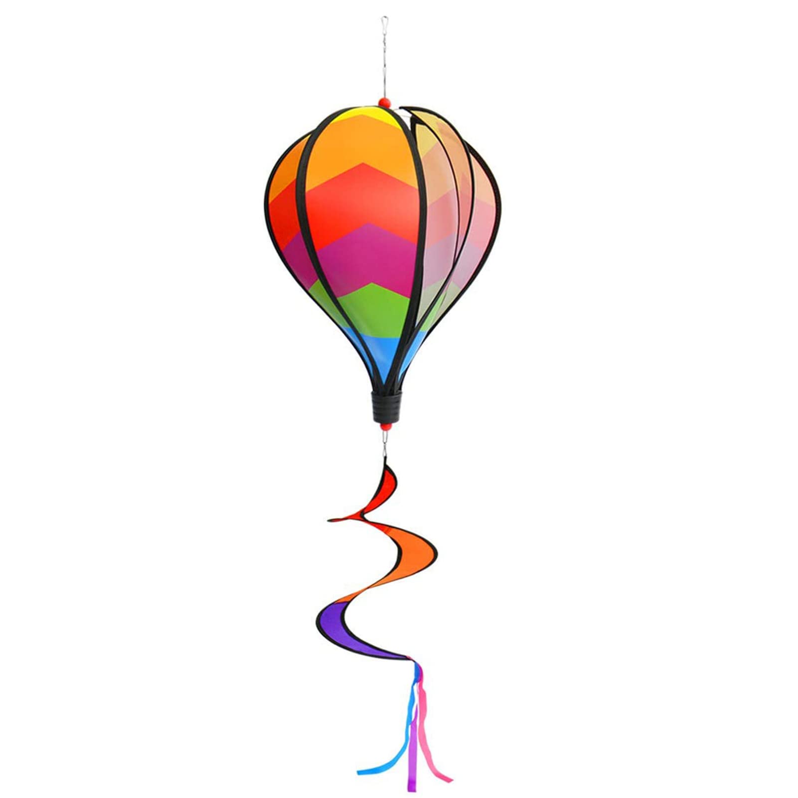 Amazon.com: Hot Air Balloon Wind Spinners | Rainbow Sequin Rotating ...