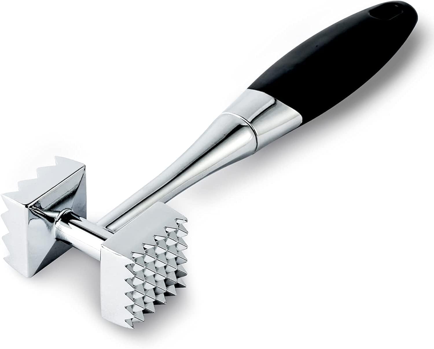 Stainless Steel Meat Hammer Tenderiser Good Grip Double-Sided Metal ...