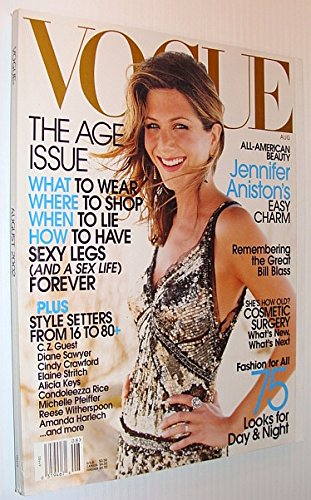 Vogue (USA) Magazine, August 2002 - Jennifer Aniston Cover: Multiple ...
