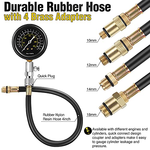 Snapklik.com : 9 Pieces Automotive Compression Tester Kit And Spark ...