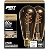 Feit Electric ST19 Vintage LED Light Bulb, 60W Equivalent, 2100K Warm ...