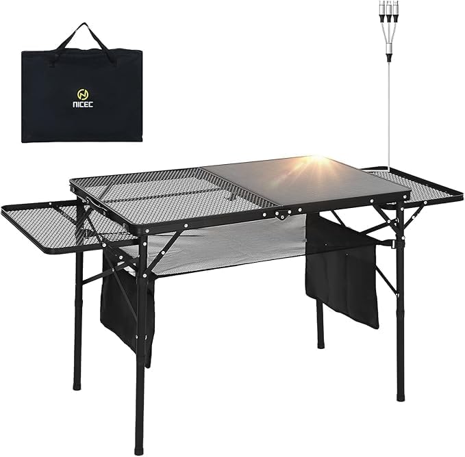 Amazon.com: Nice C Portable Folding Camp Cook Station, with Light Poles ...