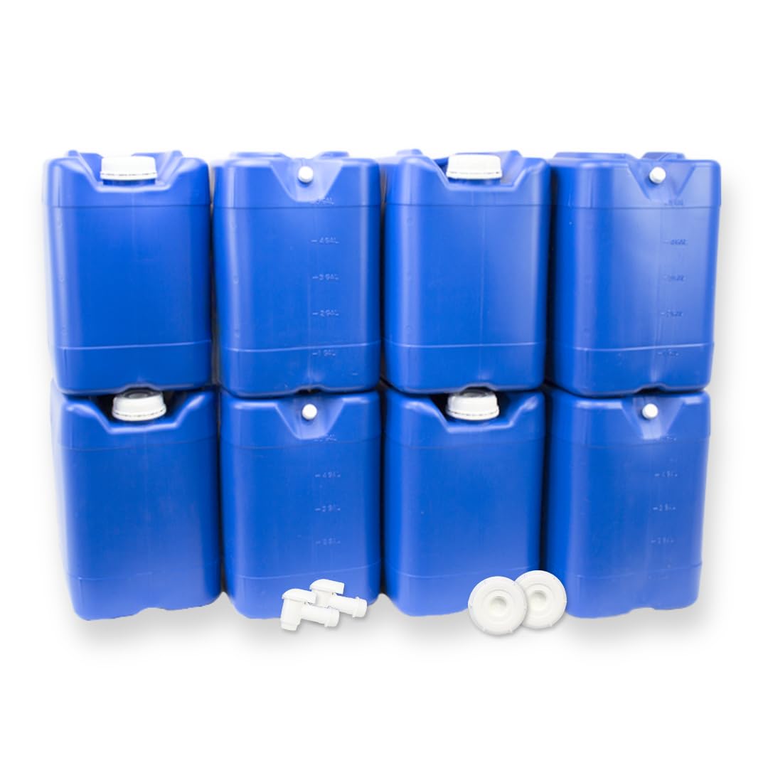 Amazon.com : 5-Gallon Stackable Water Storage Containers, w/Lids ...