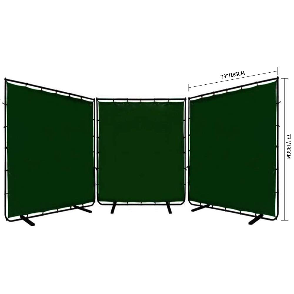 Snapklik.com : VIZ-PRO 3 Panel Green Vinyl Welding Curtain/Welding Screen