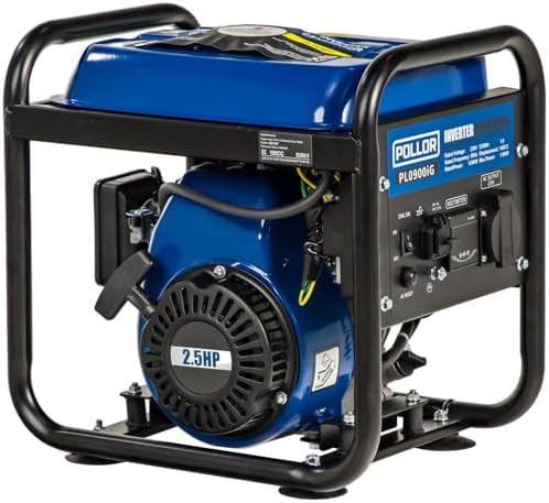 POLLOR 900W Compact Petrol Camping Inverter Generator 4 Stroke Engine ...