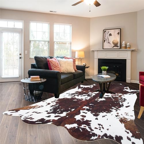 Amazon.com: Cowhide Rug Cow Print Rug 6.2x7.6 Feet,Large Cow Hide Rugs ...