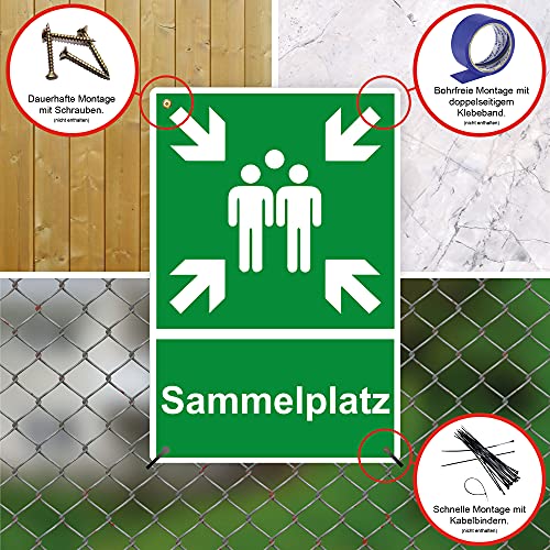 XXL Sammelplatz Schild 30 x 40 cm aus stabiler PVC Hartschaumplatte 5 ...