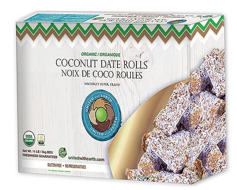 Amazon.com: 11lb United With Earth Organic Coconut Date Rolls - 11lb | Non-GMO, Gluten-Free ...