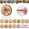 Amazon.com: 24 Pcs Christmas Wooden Hanging Ornaments Christmas Tree ...