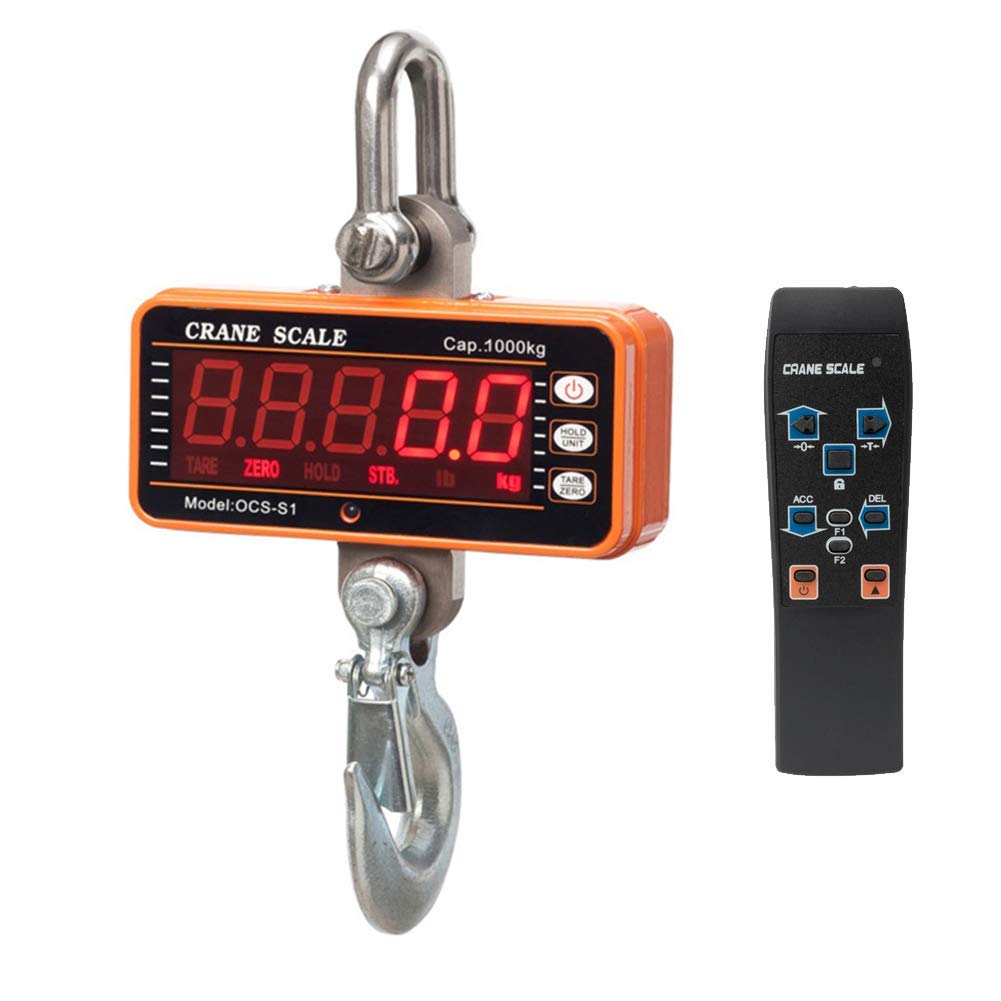 Buy 1000KG 2000LBS 1T Aluminum Digital Crane Scale Heavy Duty Compact ...