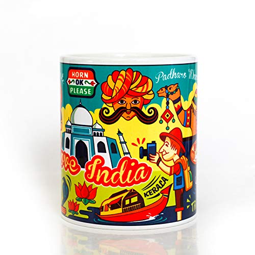 Buy Ghirani Love India Coffee Mug, Love India Mug, Mad About India Mug ...