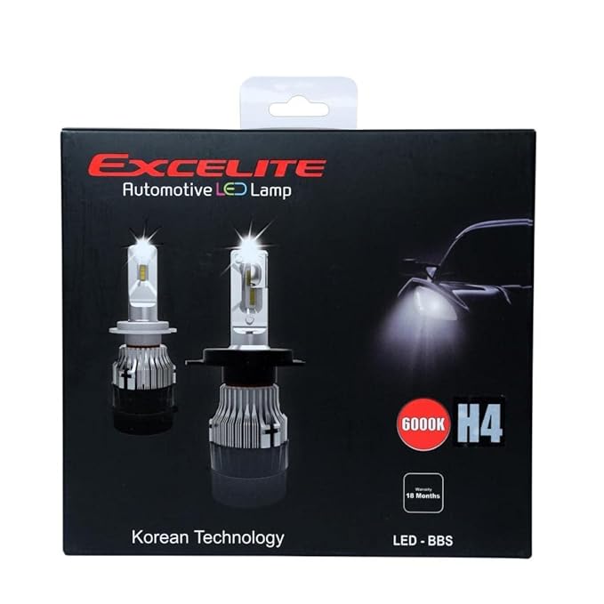 EXCELITE Car H4 6000K LED Lamp Automotive Headlight Bulbs Auto Conversion Driving Lamp (Cool ...