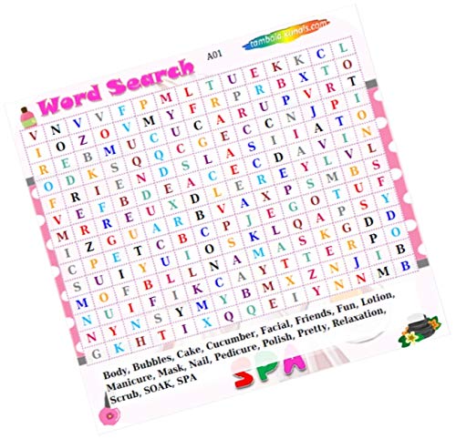 PartyStuff Spa Theme Paper Games - Spa Word Search - Word Search (36 ...