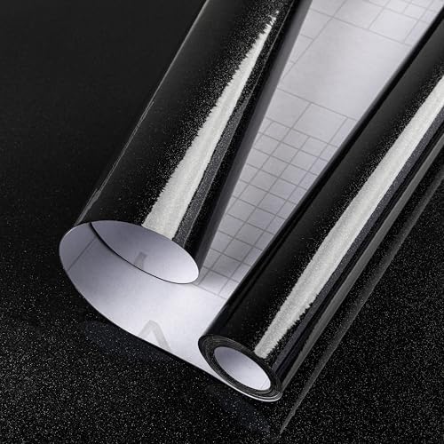 Hode Matt Black High Gloss Vinyl Wrap for Furniture, Waterproof Sticky ...
