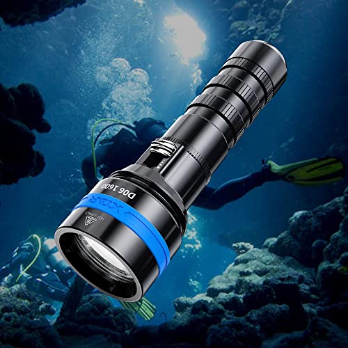XTAR D06 1600 Lumen Scuba Diving Light,Underwater 100m LED Submarine ...