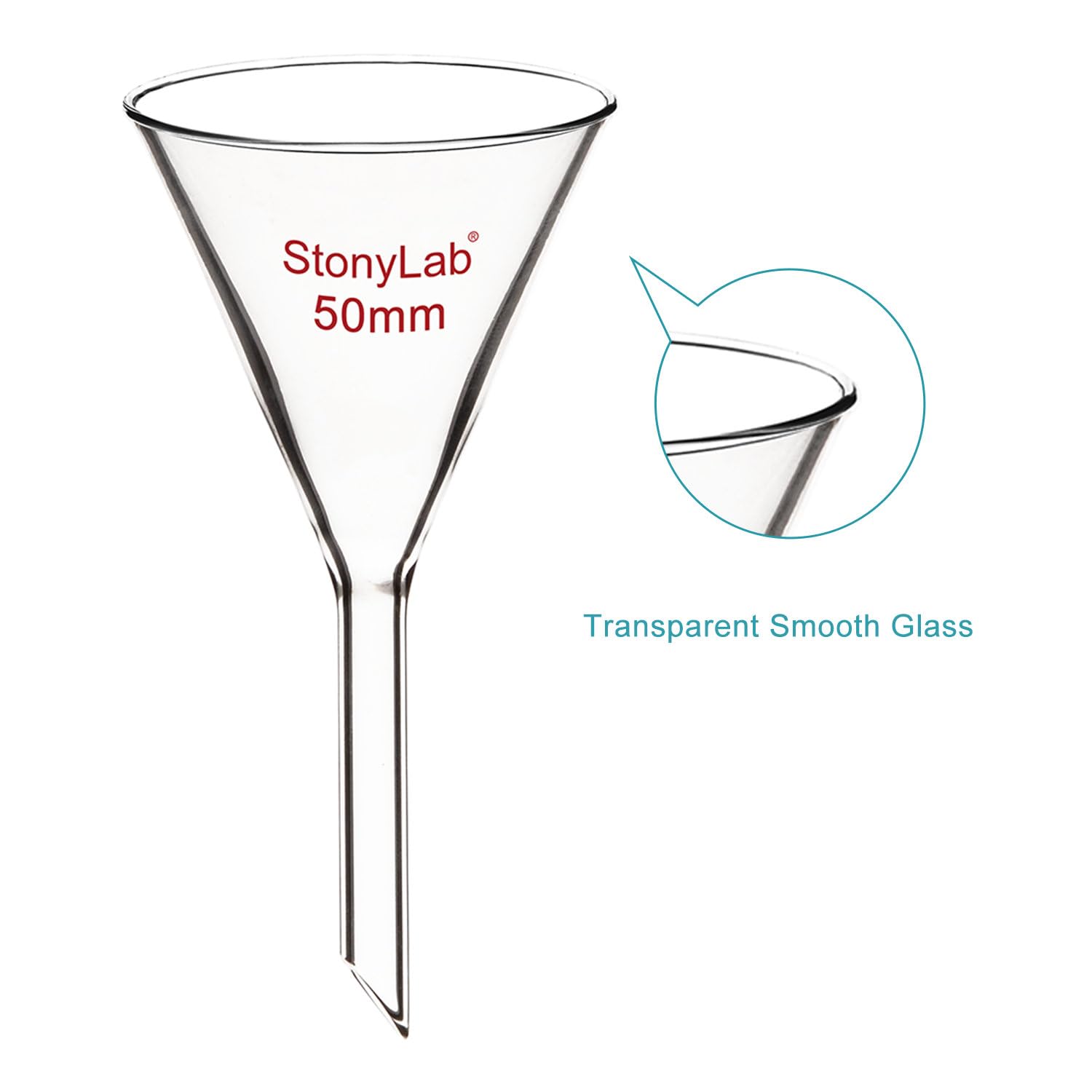 Snapklik.com : Stonylab 1-Pack Glass Funnel, Heavy Wall Borosilicate ...
