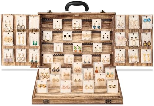 Amazon.com: Yoimori Earring Display for Selling, Portable Wood Jewelry ...
