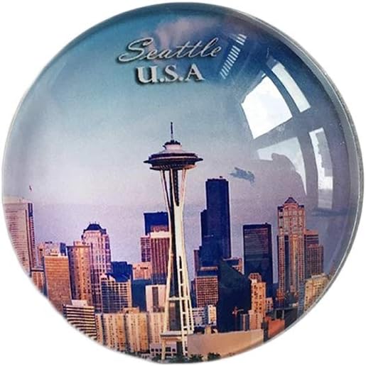Amazon.com: Seattle USA 3D Refrigerator Fridge Magnet Crystal Glass ...