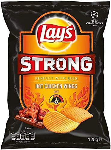 Lays Strong Hot Chicken Wings - 5 sachets par set - 125g par sachet ...