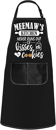 Amazon.com: POFULL Meemaw Gift Meemaw Apron for Meemaw Birthday Gift ...