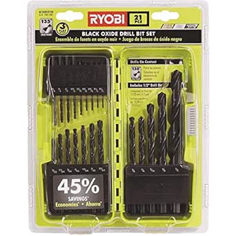 Ryobi A10D21D Black Oxide Drill Bit Set (21-Piece) : Amazon.com.au