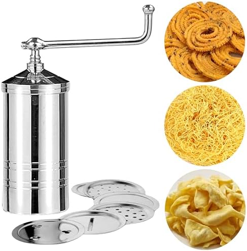 Tekzie Stainless Steel Sev Sancha Maker Machine with 6 Different Jali ...
