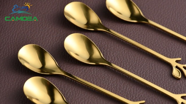 Watch Gold Plated Stainless Steel Mini Coffee Espresso Spoon on Amazon Live