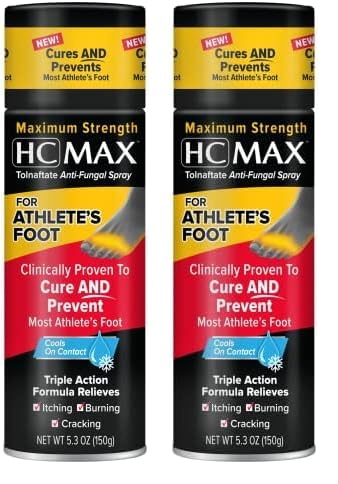 Amazon.com: HC MAX Aerosol Athlete's Foot Spray 5.3oz (Pack of 2)