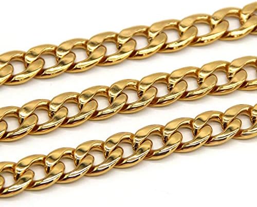 Gold Chain, 24" Gold Necklace, Fake Gold Chain for Men, Feel Real Solid ...