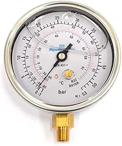 Nava manometri - manometro di alta pressione scale gas r32 e r410a a bagno di glicerina : Amazon.fr