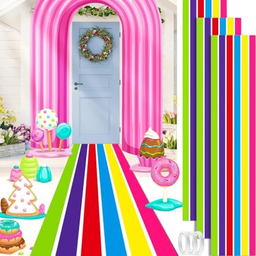 Amazon.com: ZOIIWA 3PCS 24 Inch x 10 Ft Colorful Polyester Candyland ...