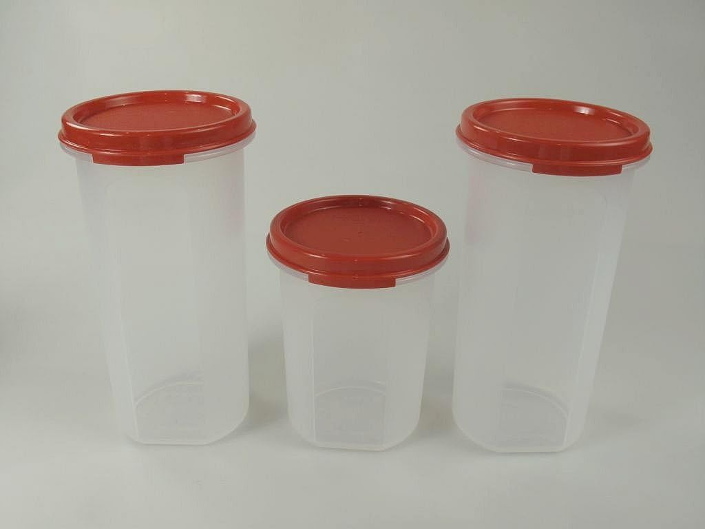 Amazon.de: TUPPERWARE Circular 650ml (2) + 440ml rot Dosen für Kaffee ...