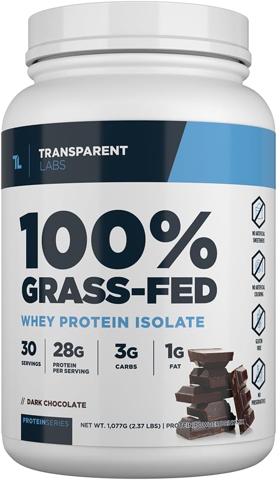 Amazon.com: Transparent Labs Grass-Fed Whey Protein Isolate - Naturally ...
