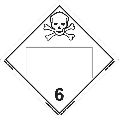 Labelmaster ZEZ5B Toxic Hazmat Placard, Blank, E-Z Removable Vinyl ...
