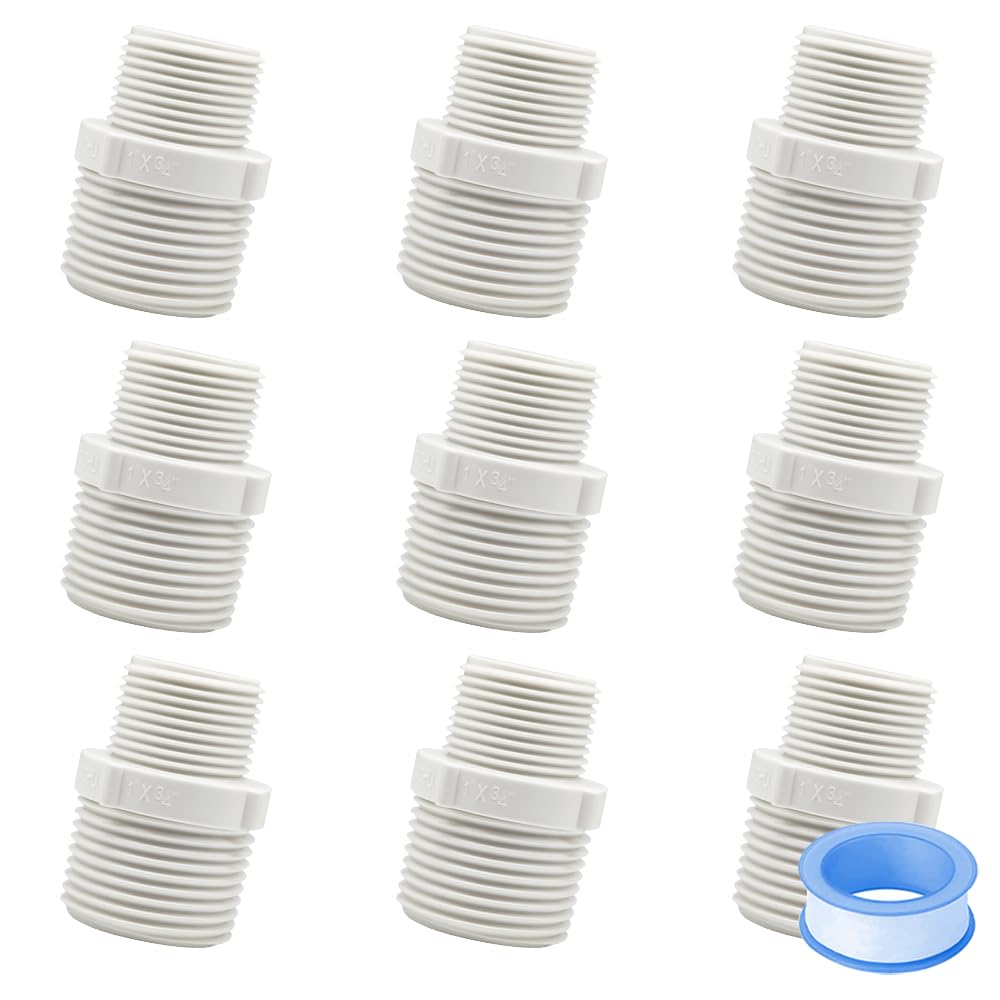 Snapklik.com : 9PCS 1" To 3/4" PVC Pipe Fitting Hex Nipple G1 Male X G3 ...