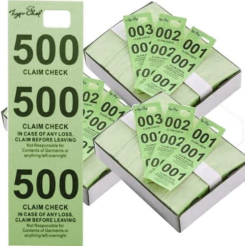 Amazon.com: Tiger Chef Coat Check Tickets, 3-Pack Green Colored Paper ...