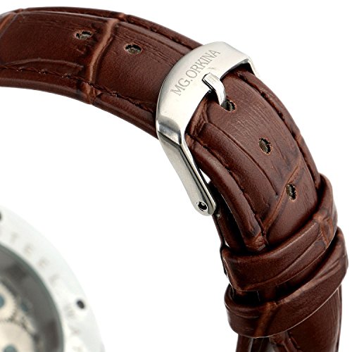 Buy ESS Men's Classic Skeleton Dial Semi Automatic Mechanical Watch ...