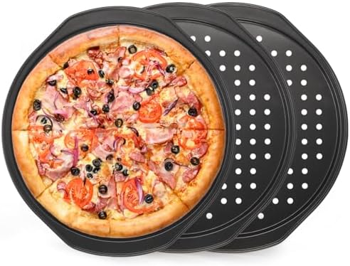 Amazon.com: YIDAZLE Pizza Pan for Oven (2 PACK), Pizza Baking Trays ...