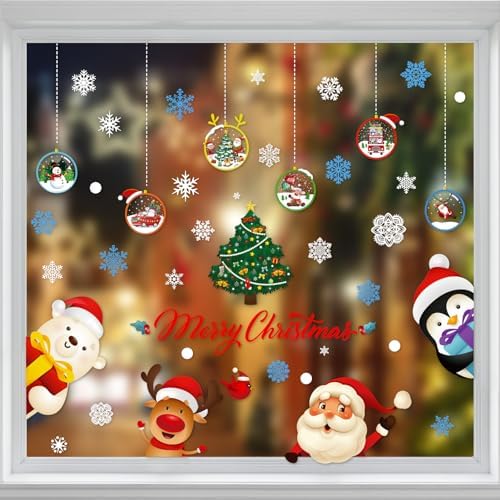 Amazon.com: Christmas Window Clings 256pcs, Christmas Decals Reusable ...