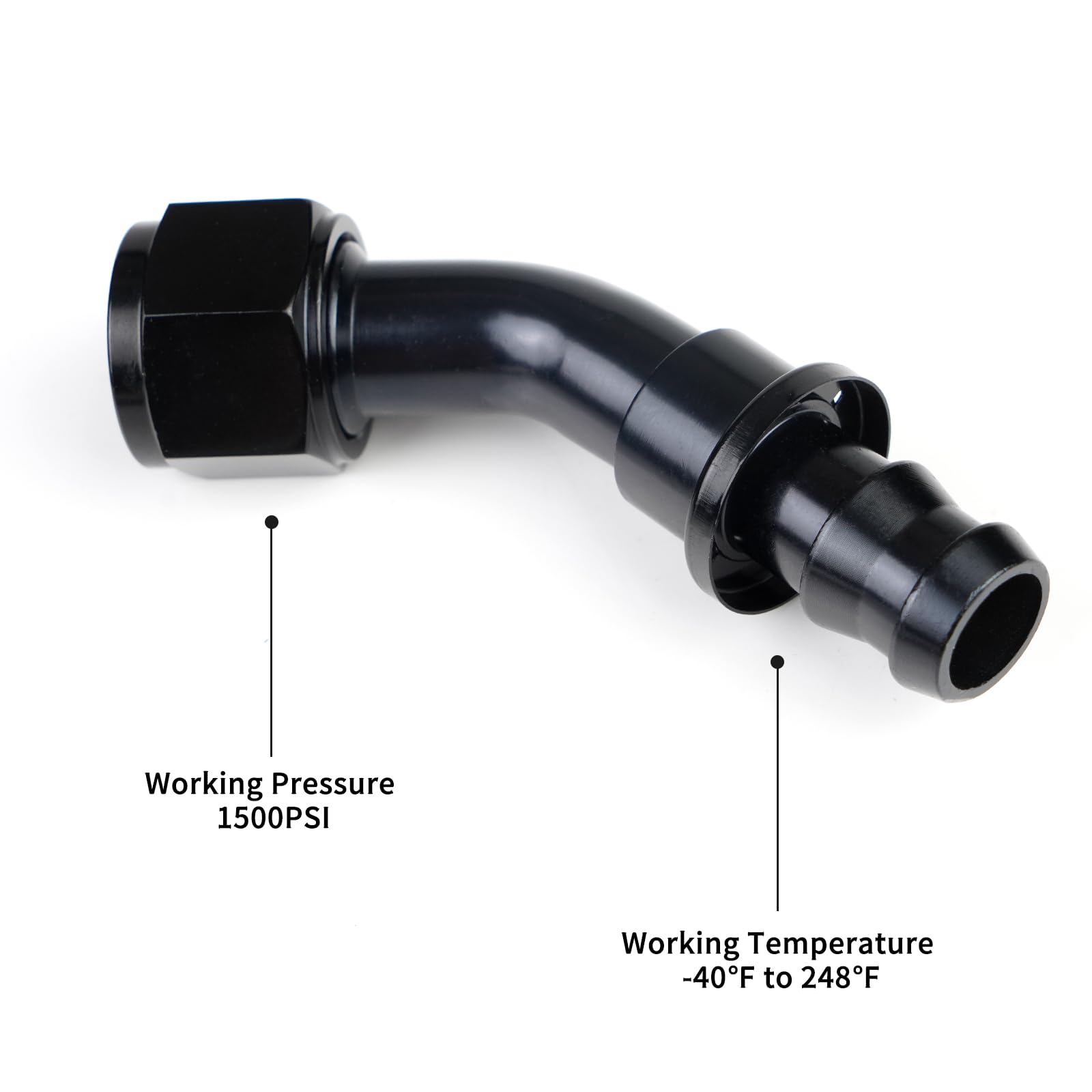 Snapklik.com : 12AN 45 Degree Push Lock Hose Fitting Fuel Line Hose ...