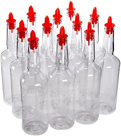Amazon.com: Dualshine 12 Pcs Plastic Long Neck Bottles 32 oz Syrup ...