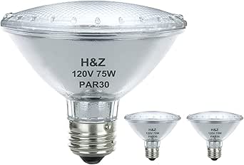 H&Z PAR30 Short Neck, 2 Pack PAR30 75W 120V with E26 Medium Base, PAR ...