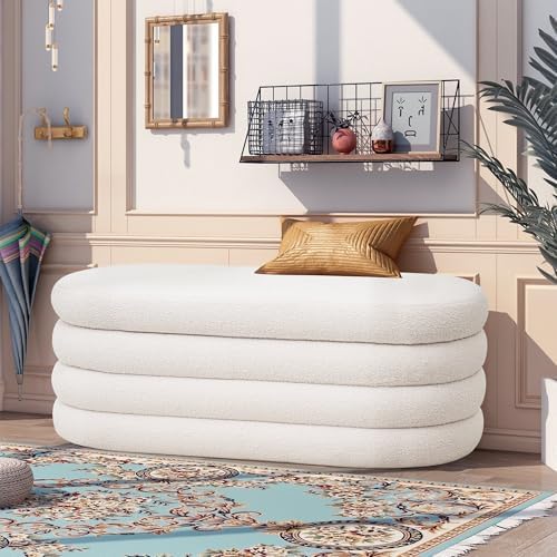Amazon.com: COCO DESIGN 43in Boucle Storage Bench, Upholstered Ottoman ...