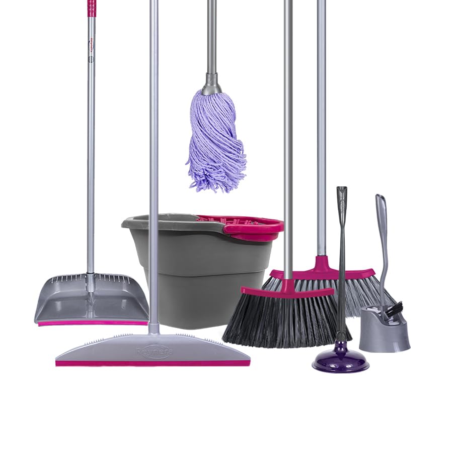 REYNERA Kit De Limpieza Completa con recogedor, Escoba, mop,cubeta ...
